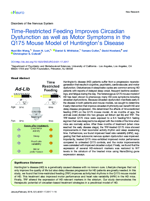 (PDF) Time-Restricted Feeding Improves Circadian Dysfunction as well as ...