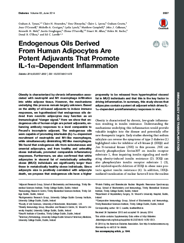 (PDF) Endogenous oils derived from human adipocytes are potent ...