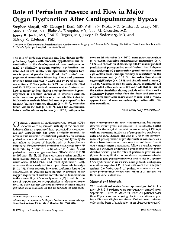 (PDF) Role of perfusion pressure and flow in major organ dysfunction ...
