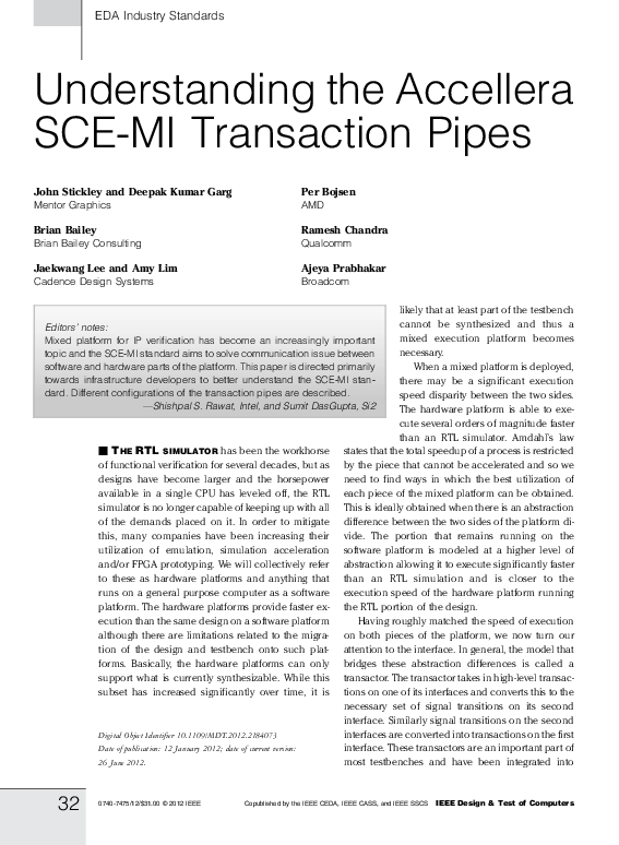 (PDF) Understanding the Accellera SCE-MI Transaction Pipes