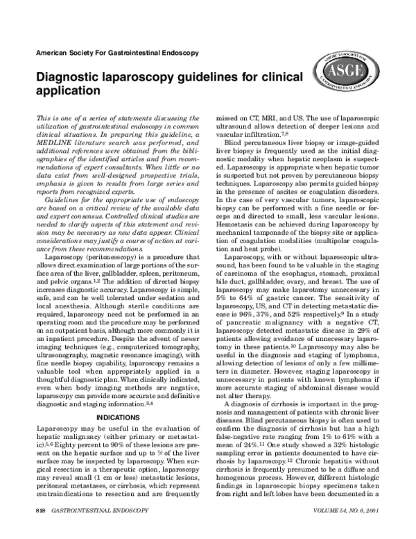 (PDF) Diagnostic laparoscopy guidelines for clinical application ...