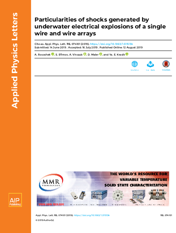 (PDF) Shockwaves from Underwater Electrical Explosions