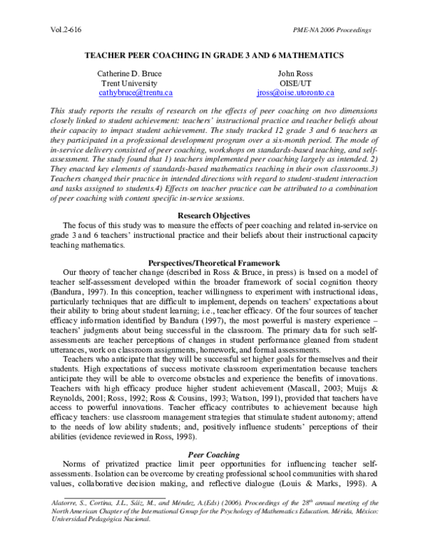(PDF) Teacher Peer Coaching in Grade 3 and 6 Mathematics