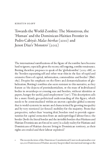 (PDF) Towards the World-Zombie: The Monstrous, the 'Human' and the ...