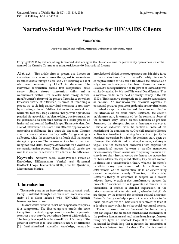 (PDF) Narrative Social Work Practice for HIV/AIDS Clients