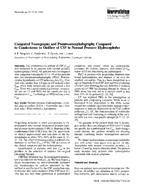 (PDF) Computed tomography and pneumoencephalography compared to ...