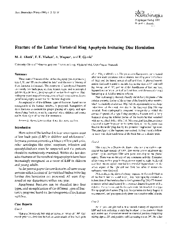 (PDF) Fracture of the lumbar vertebral ring apophysis imitating disc ...