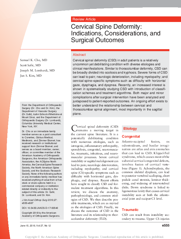 (PDF) Cervical Spine Deformity