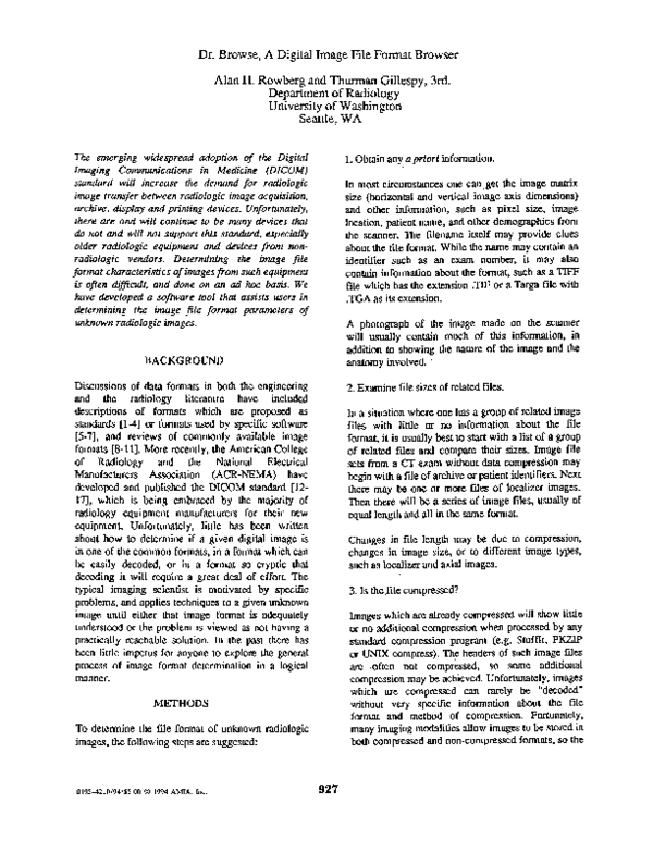 (PDF) Dr. Browse, a digital image file format Browser