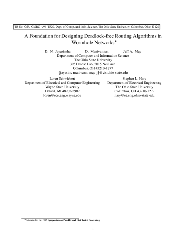 Pdf A Foundation For Designing Deadlock Free Routing Algorithms In
