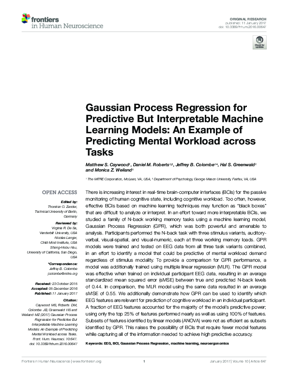 Pdf Gaussian Process Regression For Predictive But Interpretable Machine Learning Models An
