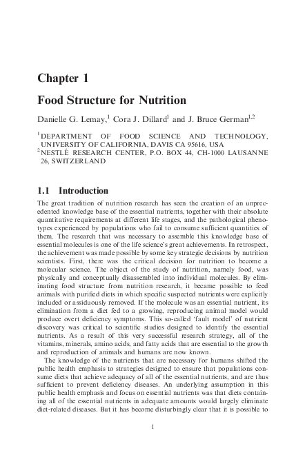 (PDF) Chapter 1. Food Structure for Nutrition
