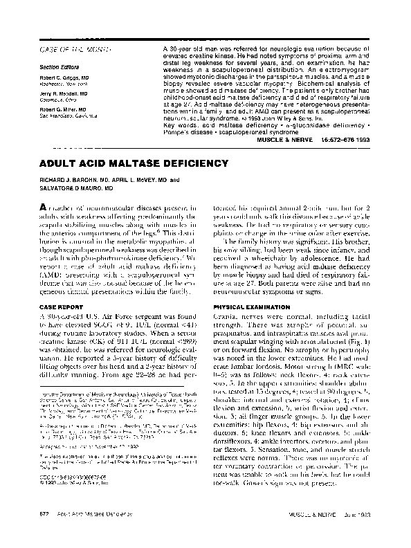 (PDF) Adult acid maltase deficiency