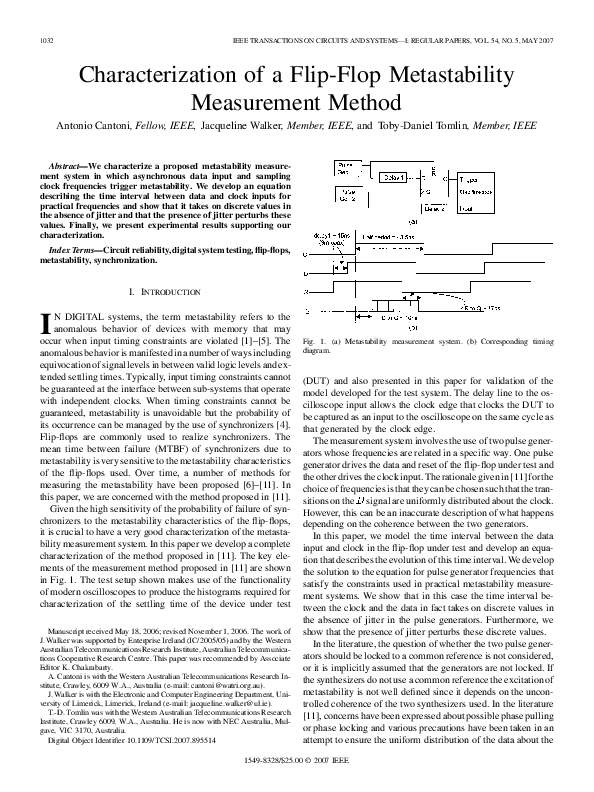 (PDF) Characterization of a Flip-Flop Metastability Measurement Method