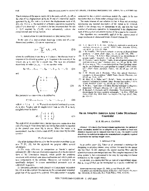 (PDF) On an adaptive antenna array under directional constraint