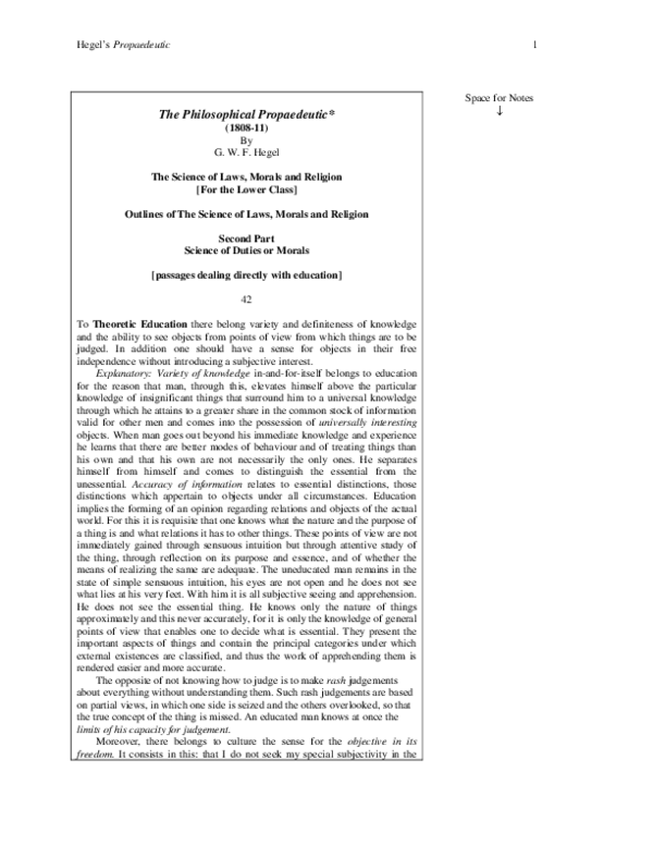 (PDF) The Philosophical Propaedeutic