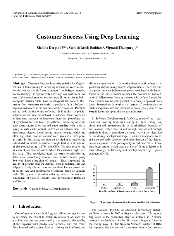 (PDF) Customer Success Using Deep Learning