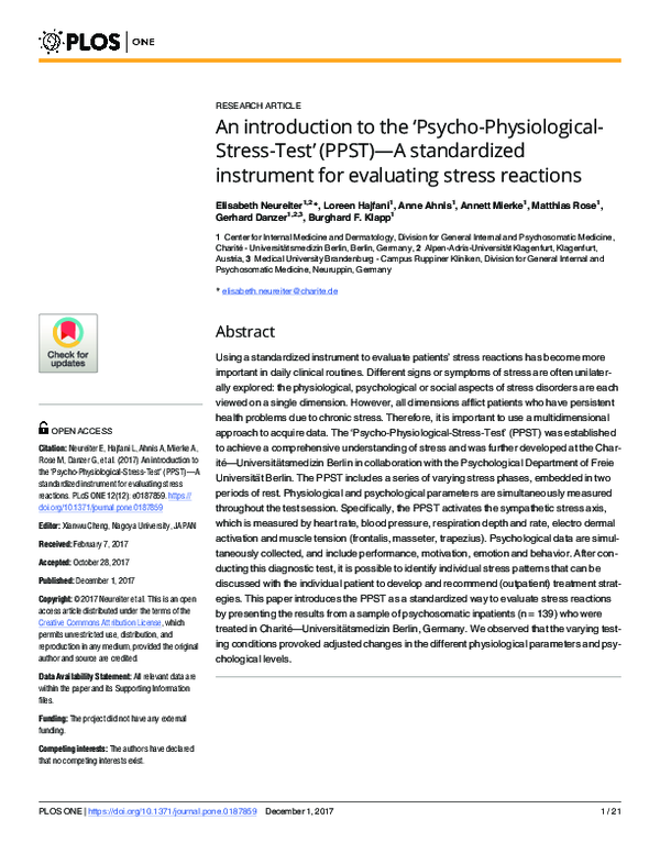 (PDF) An introduction to the 'Psycho-Physiological-Stress-Test' (PPST ...