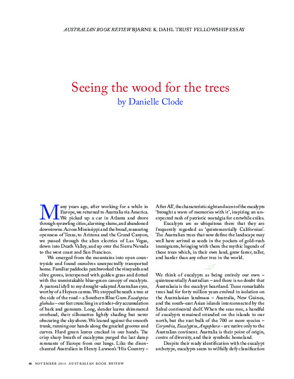 (PDF) Seeing the Wood for the Trees