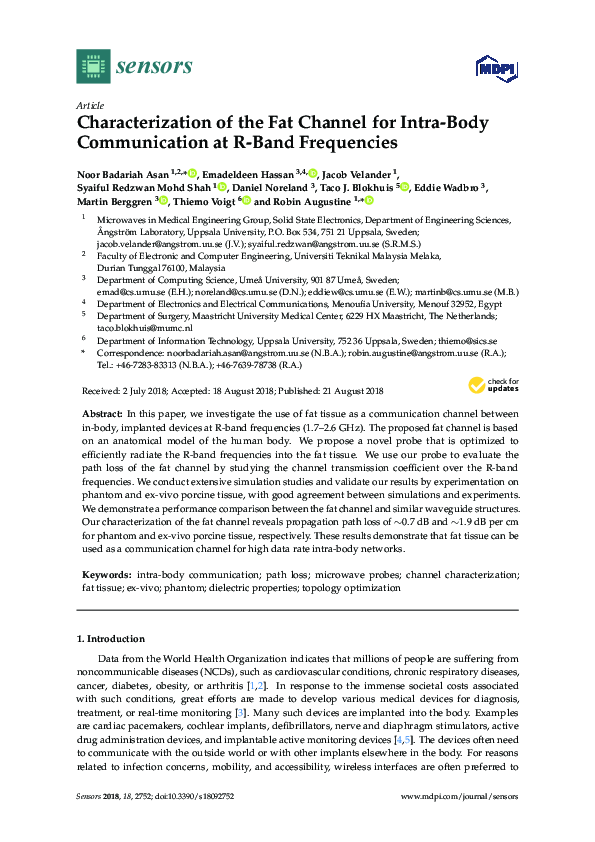 (PDF) Characterization of the Fat Channel for Intra-Body Communication ...