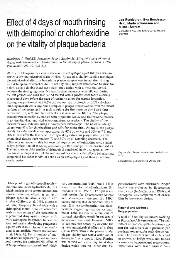 (PDF) Effect of 4 days of mouth rinsing with delmopinol or ...