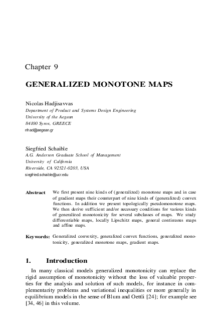 (PDF) Generalized Monotone Maps