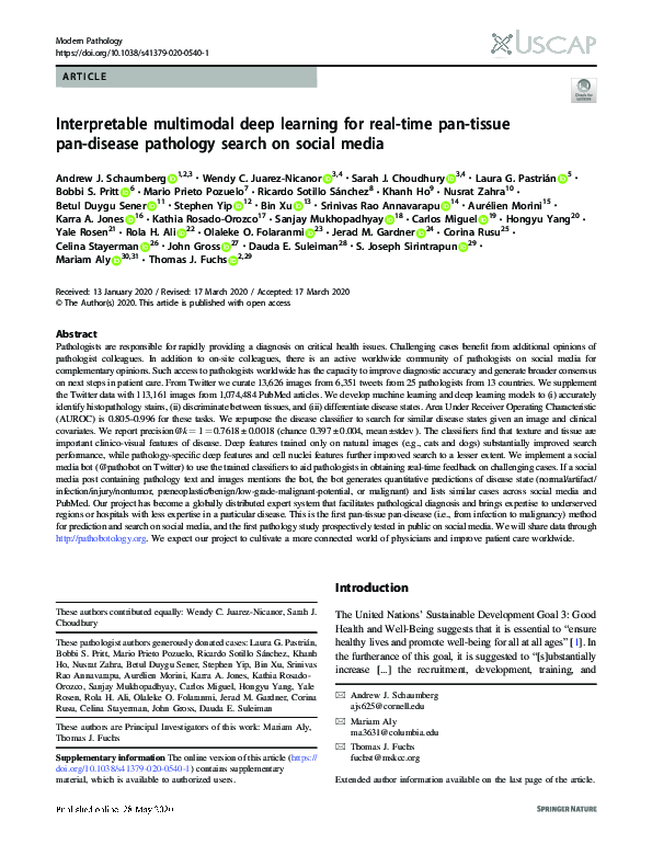 (PDF) Interpretable multimodal deep learning for real-time pan-tissue ...