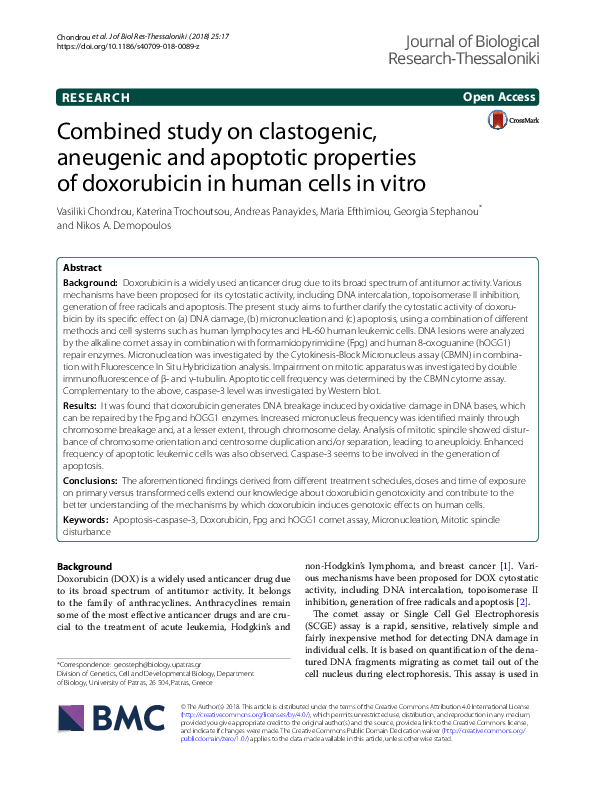 (PDF) Combined study on clastogenic, aneugenic and apoptotic properties ...