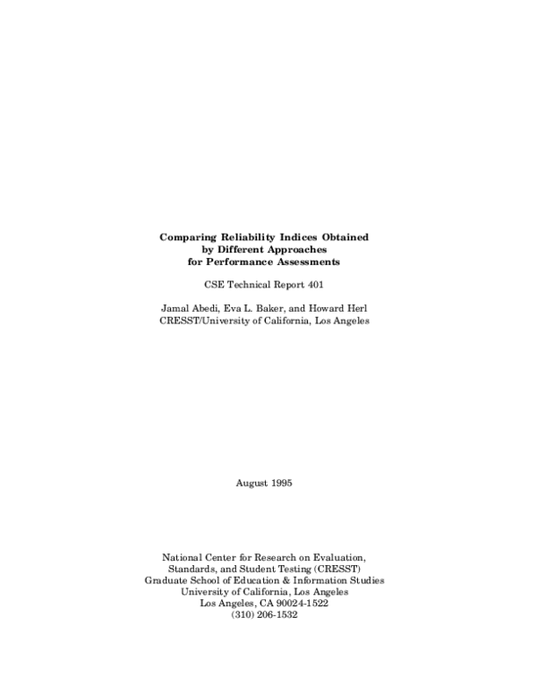 (PDF) Comparing Reliability Indices Obtained by Different Approaches ...
