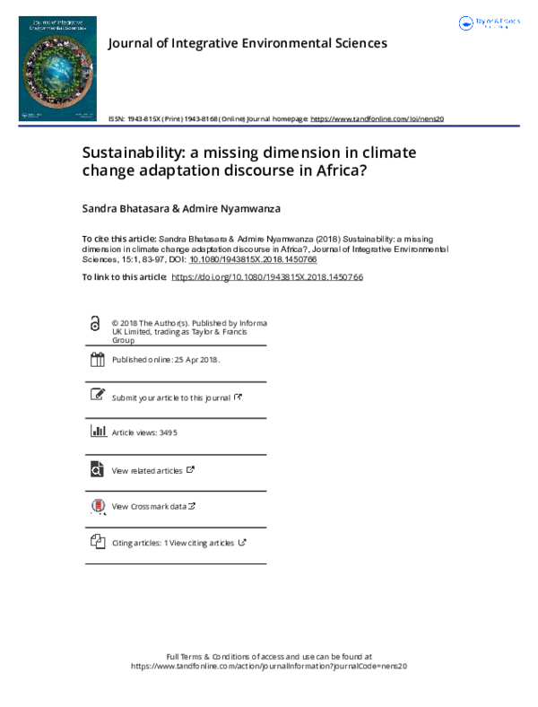 (PDF) Sustainability: a missing dimension in climate change adaptation ...