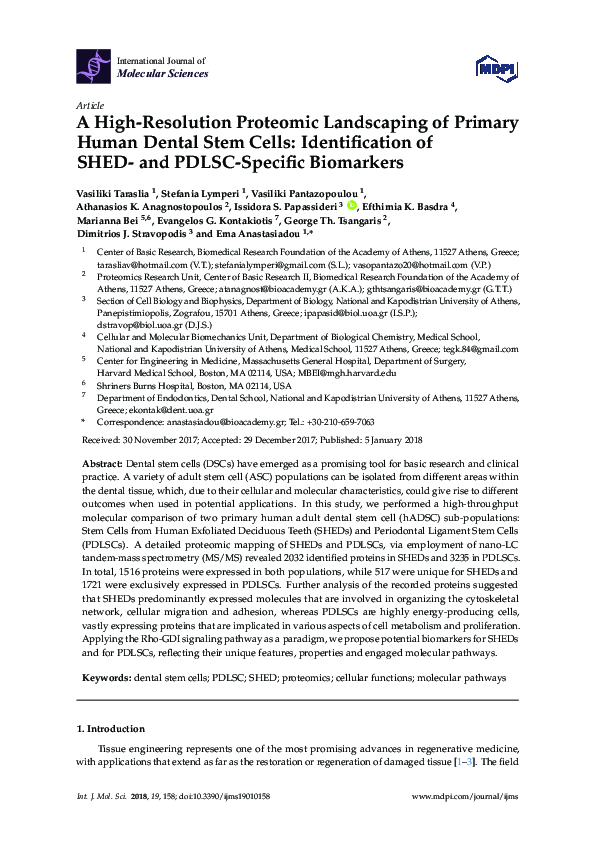 (PDF) A High-Resolution Proteomic Landscaping of Primary Human Dental ...