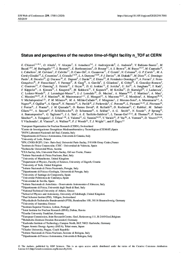 (PDF) CERN's n_TOF Facility: Status and Future Prospects