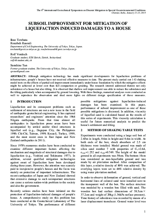 (PDF) Subsoil Improvement for Mitigation of Liquefaction Induced ...
