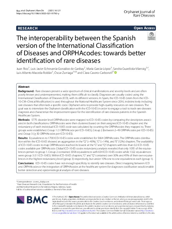 (PDF) The interoperability between the Spanish version of the International Classification of ...