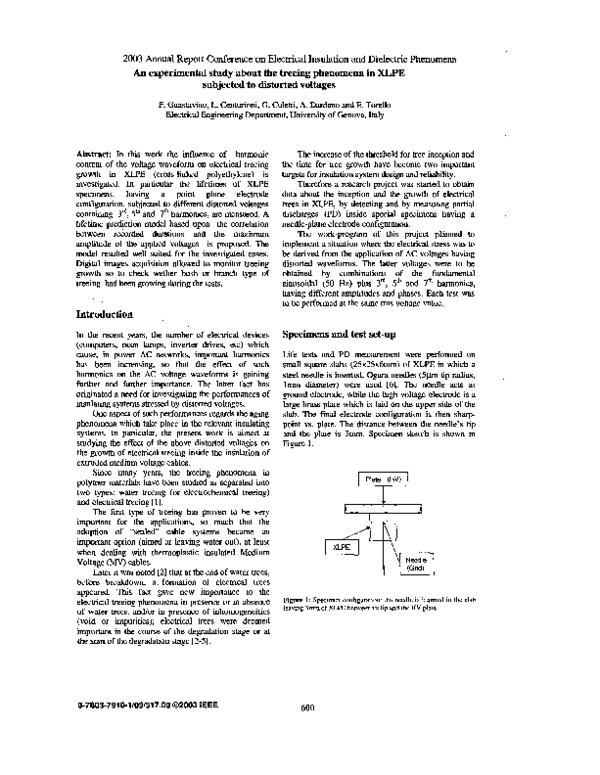(PDF) An experimental study about the treeing phenomena in XLPE ...