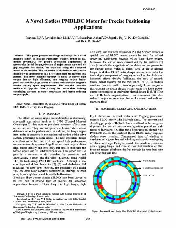 (PDF) A novel slotless PMBLDC motor for precise positioning applications