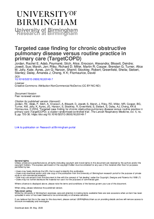 (PDF) Targeted case finding for chronic obstructive pulmonary disease ...