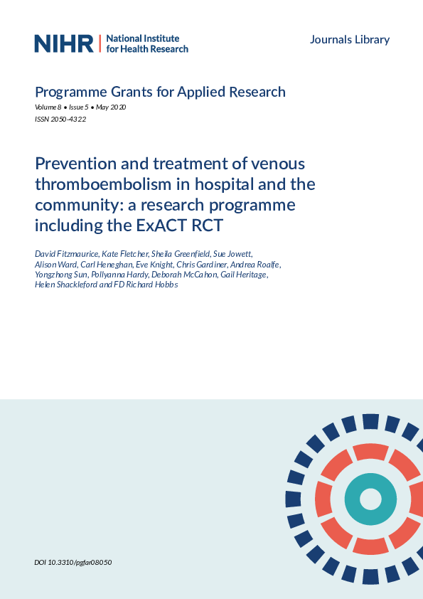 (PDF) Prevention and treatment of venous thromboembolism in hospital ...