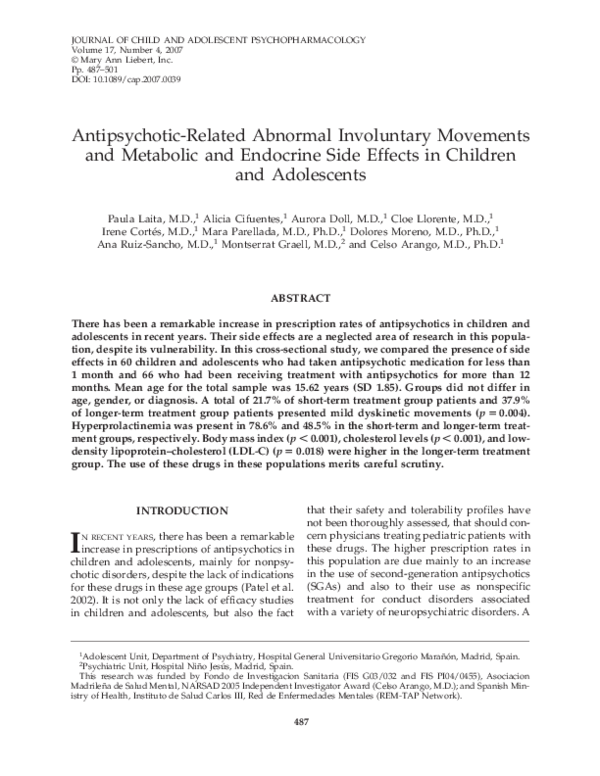 (PDF) Antipsychotic-Related Abnormal Involuntary Movements and ...