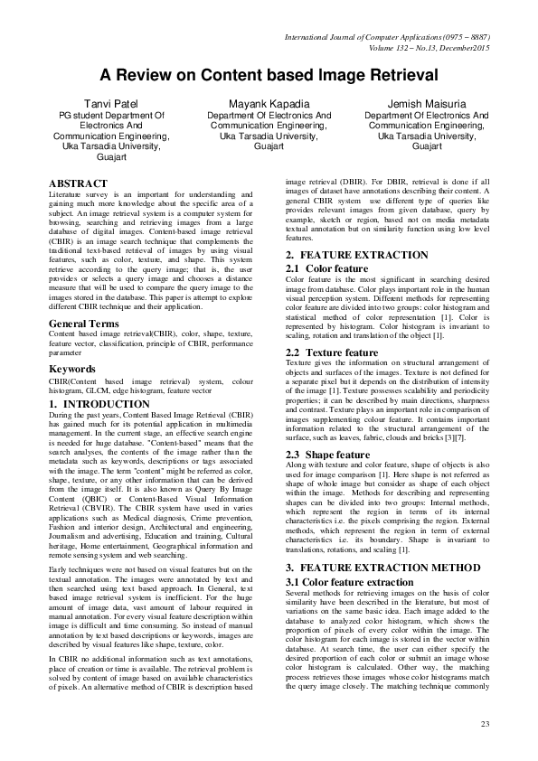 (PDF) A Review on Content based Image Retrieval