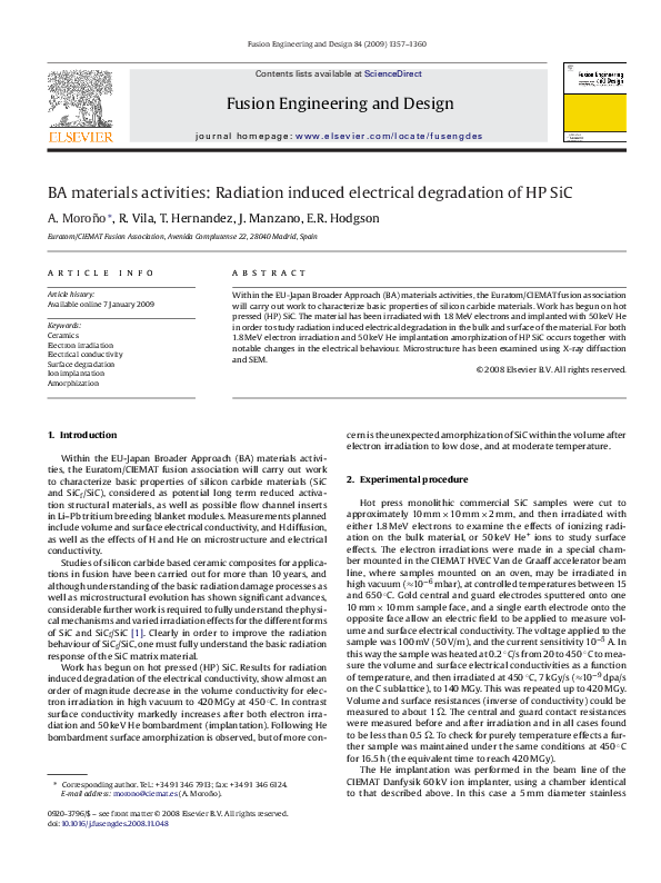 (PDF) BA materials activities: Radiation induced electrical degradation ...