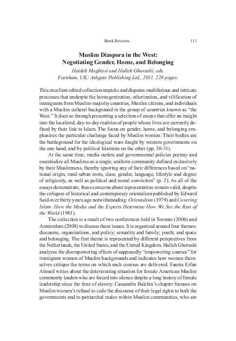 (PDF) Muslim Diaspora in the West