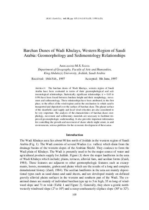 (PDF) Barchan Dunes of Wadi Khulays, Western Region of Saudi Arabia ...