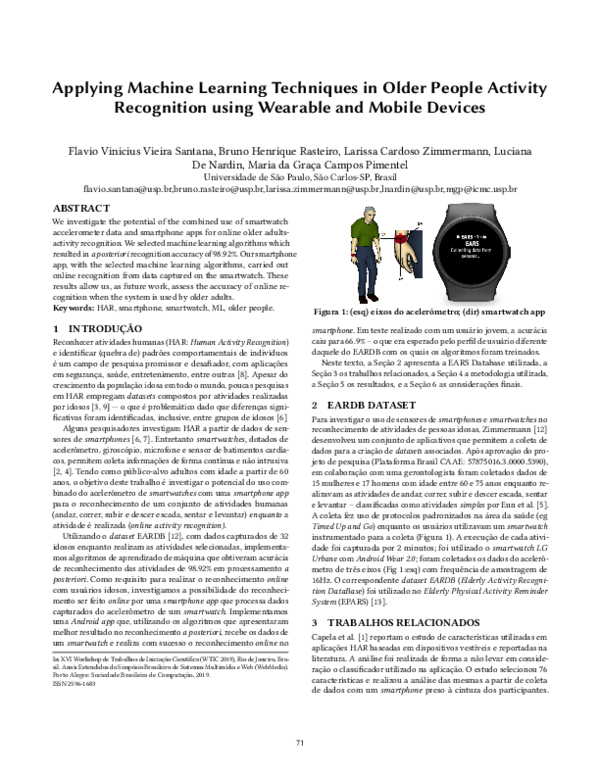 (PDF) Applying Machine Learning Techniques in Older People Activity ... (PDF) Applying Machine Learning Techniques in Older People Activity ...