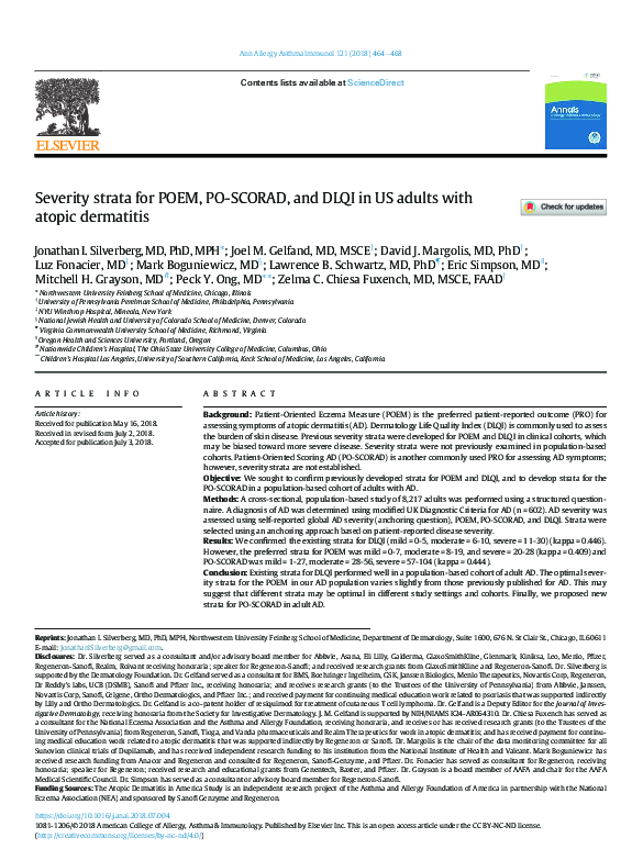 (PDF) Severity strata for POEM, PO-SCORAD, and DLQI in US adults with ...
