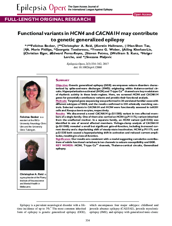 (PDF) Functional variants in HCN4 and CACNA1H may contribute to genetic ...