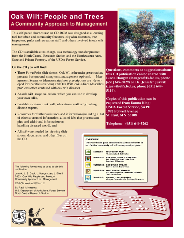 (PDF) Oak Wilt: People and Trees, A Community Approach to Management