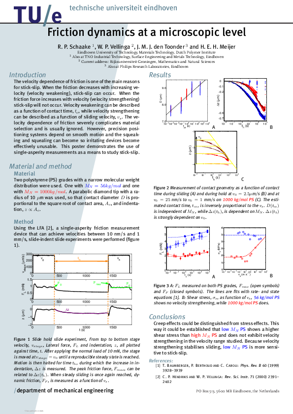 (PDF) Friction dynamics at a microscopic level