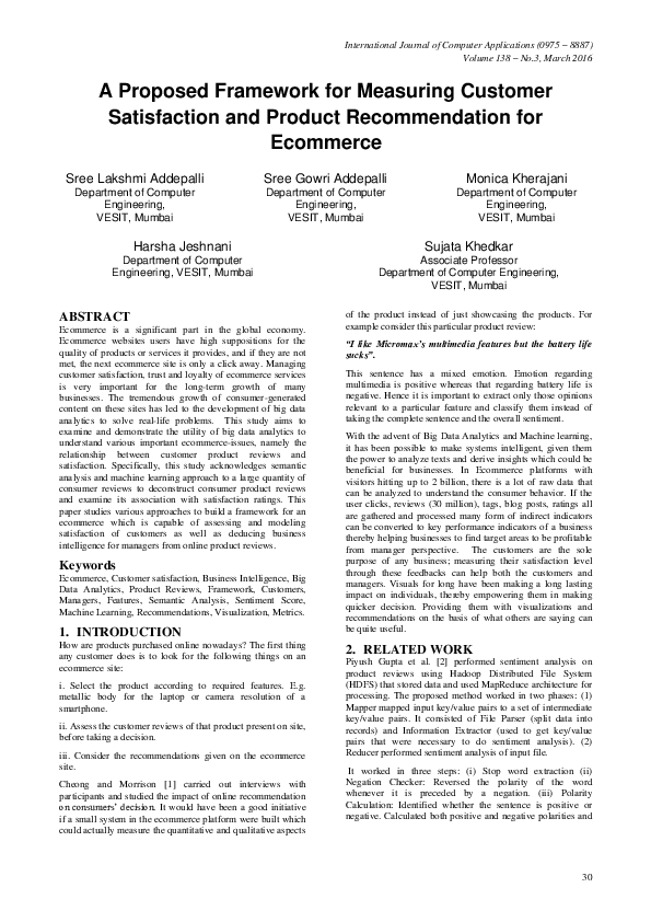 (PDF) A Proposed Framework for Measuring Customer Satisfaction and ...