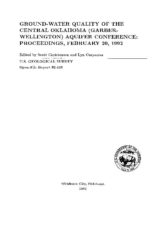 (PDF) Ground-water quality of the central Oklahoma (Garber-Wellington ...